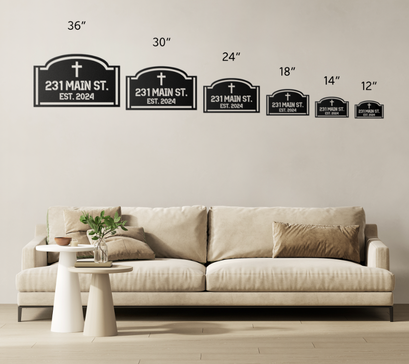 Personalized Home Address Christian Cross -1 Metal Art/Sign, Religious ...